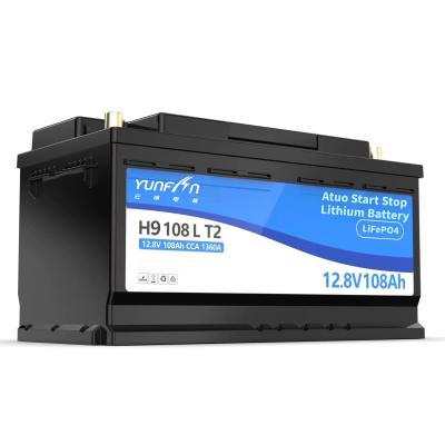 China 12V 108Ah Automotive Start Stop Lithium Battery CCA 1360A LiFePo4 Car Starting Battery for sale