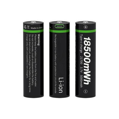 China Type C Rechargeable 21700 Lithium Ion Battery 3.6V 5000mAh for Emergency Light Mini Fan for sale