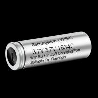 China Rechargeable 16340 Lithium Ion Battery 3.7V 800mAh with Built-in Type-C USB Charging Port for Flashlight for sale