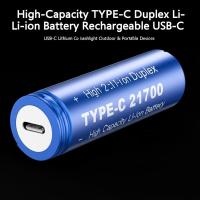 China 21700 Li-ion Rechargeable Battery 5000mAh USB-C Duplex High Capacity for Flashlight Outdoor Portable Devices for sale