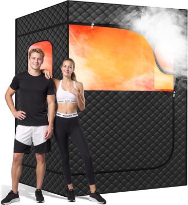 China Full Size Portable Sauna for Two Persons 1500W Carbon Heating with Digital Control 45-65°C Foldable Indoor Home Spa for sale