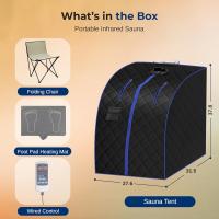 China Portable Sauna Kit 700W Carbon Heating Footpad Foldable Chair Handheld Control Multiple Colors Home Spa for sale