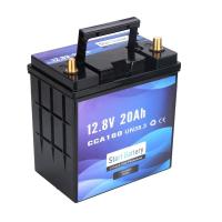 China 12V 20Ah LiFePO4 Starting Battery 4000+ Cycles Bluetooth Marine Car RV Lithium Cranking Battery With Smart BMS for sale