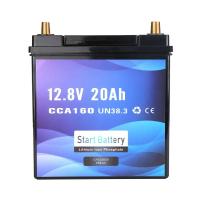 China 12V 20Ah LiFePO4 Starting Battery 4000+ Cycles Bluetooth Marine Car RV Lithium Cranking Battery With Smart BMS for sale