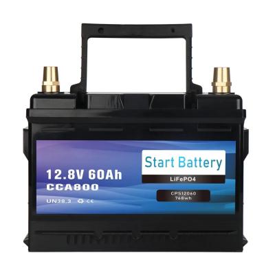 China 12V 60Ah LiFePO4 Battery 800CCA Bluetooth Marine Car Audio RV Solar Lightweight Lithium Starting And Deep Cycle Battery With Smart BMS for sale