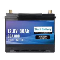 China 12V 80Ah LiFePO4 Deep Cycle Starting Battery 800CCA Bluetooth 1024Wh Solar Marine RV Off Grid Lithium for sale