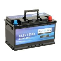 China 12V 105Ah LiFePO4 Battery 1200CCA Bluetooth 1344Wh Heavy Duty Lithium Battery for Diesel Trucks Marine Solar for sale