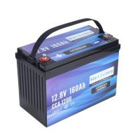 China 12V 160Ah LiFePO4 Battery 1200CCA Bluetooth 2048Wh Deep Cycle Solar Battery for Off-Grid Marine Backup for sale