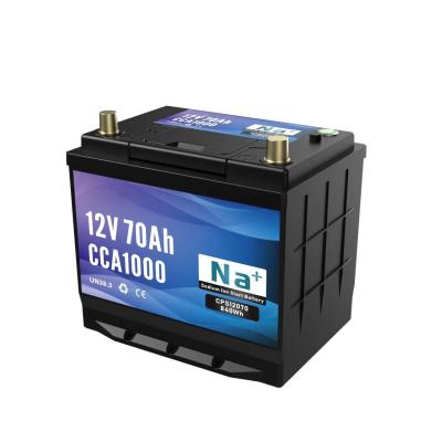 China 12V 70Ah Sodium-Ion Battery 1000CCA Bluetooth Heavy Duty Lithium Alternative for Diesel Trucks Marine for sale