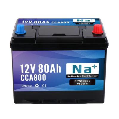 China 12V 80Ah Sodium Ion Starting Battery 800CCA Bluetooth for Marine Off-Grid Systems for sale