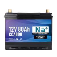 China 12V 80Ah Sodium Ion Starting Battery 800CCA Bluetooth for Marine Off-Grid Systems for sale