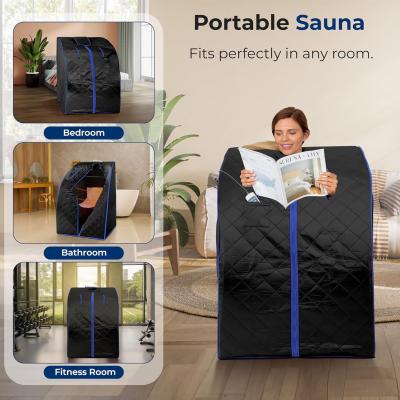 China Portable Sauna with Tourmaline Stones 1500W Hybrid Heating Foldable Chair Home Detox Spa for sale