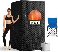 China Portable Sauna with Carbon Fiber and Ceramic Heating 600W Foldable Home Spa with RGB Mood Lighting for sale