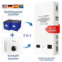 China 5.12kWh LiFePO4 All-in-One Solar Battery 51.2V 100Ah Wall-Mounted Energy Storage with 5kW Inverter for sale