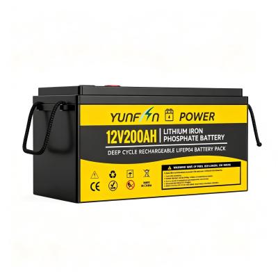 China LiFePO4 Deep Cycle Battery 12.8V 200Ah 2560Wh with BMS 5000 Cycles Drop-in Replacement for RV Solar Marine UPS for sale