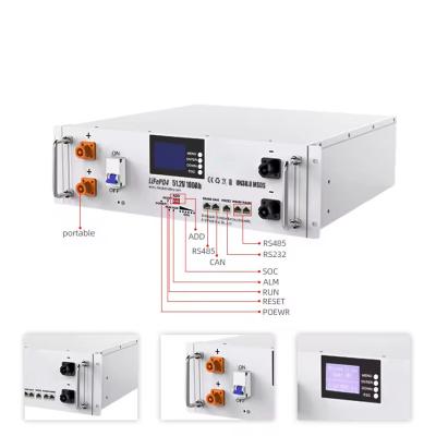 China 51.2V 100Ah 5.12kWh Rack Mount LiFePO4 Battery for Solar Home Energy Storage for sale