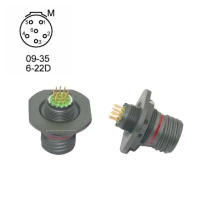 China D38999/24wa35pn Mil-Dtl-38999 Series III Connectors Wall Mount 6 Pin Male Receptacle for sale