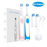 China 360 Rotating EU Patent Wireless Rechargeable Round Brush Heads Electric Toothbrush for sale