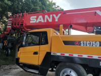China Affordable SANY 75 Ton STC750 Used Hydraulic Mobile Truck Crane with Original Engine for sale