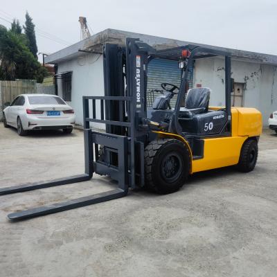 China 1200mm Fork Length Komatsu FD50 5 Ton Diesel Forklift Japan 5t Used Forklift Longhua for sale
