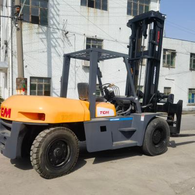 China TCM FD100 10T Used Diesel Forklift 5m Mast 6 Meters High with Sideshift 10000 KG Weight for sale