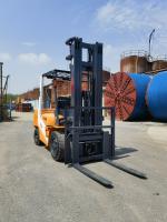 China Powerful TCM FD30T6 3 Ton Forklift with Triple Fork and Side Shift Used in Shanghai Yard for sale