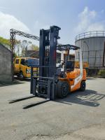 China Powerful TCM FD30T6 3 Ton Forklift with Triple Fork and Side Shift Used in Shanghai Yard for sale