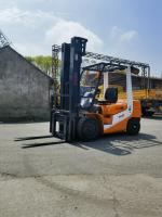 China Powerful TCM FD30T6 3 Ton Forklift with Triple Fork and Side Shift Used in Shanghai Yard for sale
