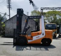 China Powerful TCM FD30T6 3 Ton Forklift with Triple Fork and Side Shift Used in Shanghai Yard for sale