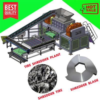 China Double Shaft Industrial Shredder Waste Plastic Car Tire Shredder for Waste Recycling for sale