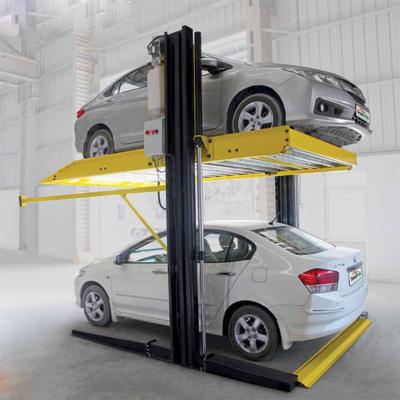 China 2 Post Double Deck Hydraulic Car Parking Lift Vehicle Equipment For Home Garage for sale