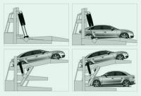China Home Garage Tilting Type Hydraulic Car Parking System 2 Post Low Ceiling Basement for sale
