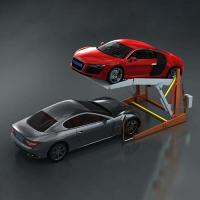 China 2 Tons Tilting Two Post Hydraulic Car Parking System Lift For Low Ceiling Site for sale