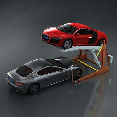 China 2 Tons Tilting Two Post Hydraulic Car Parking System Lift For Low Ceiling Site for sale
