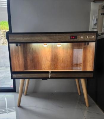 China Auto Temperature Control Wooden Reptile Tank 100×50×45cm with Waterproof Board and Smart Heating/Cooling System for sale