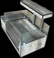 China Waterproof Wooden Tortoise Enclosure 100×50×20cm Open Style Table with Dual Power Supply for sale