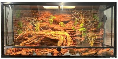 China Waterproof PU Foam Reptile Background 58.5x25x28.5cm with Realistic Rock Texture - 900g Lightweight Design for sale