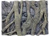 China Eco Friendly PU Lizard Cage Background 58.5x41.5cm Simulated Rock and Stump Reptile Enclosure Decoration for sale