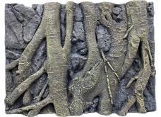 China Eco Friendly PU Lizard Cage Background 58.5x41.5cm Simulated Rock and Stump Reptile Enclosure Decoration for sale