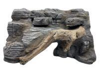 China Realistic PU Reptile Enclosure Background 28.5x16x23cm Simulated Rock and Stump Mash Up Board for sale