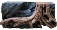 China PU Vivarium Rock Background 88.5x25x41.5cm Simulated Rock and Stump Mash Up Board for Reptile Enclosure Decoration for sale