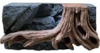 China PU Vivarium Rock Background 88.5x25x41.5cm Simulated Rock and Stump Mash Up Board for Reptile Enclosure Decoration for sale