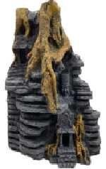 China Natural Realistic Aquarium Rock Background 29x39.5x12cm PU Material Stumps for Reptile Terrarium for sale