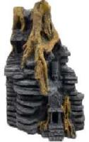 China Natural Realistic Aquarium Rock Background 29x39.5x12cm PU Material Stumps for Reptile Terrarium for sale