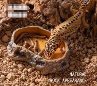 China PU Material Reptile Food Bowl 17x13x6cm with Natural 3D Design - Waterproof & Dirt Resistant for sale