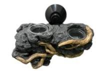 China High Security Bearded Dragon Water Dish 22.5cm Food Grade Resin with 3D Simulation Design for sale