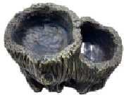 China Simulation Tree Stump Reptile Water Dish 16x11x9cm PU Material Tortoise Feeding Bowl 3D Stereo Design for sale