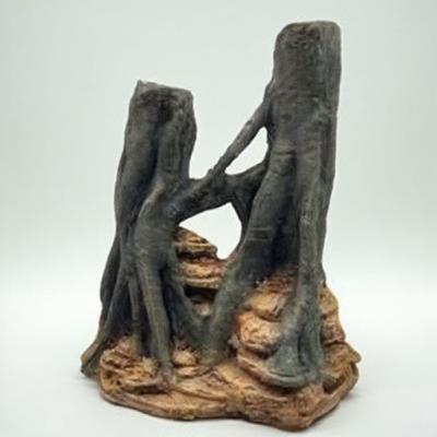 China Lifelike PU Simulated Rock Stump Reptile Enclosure Background 52.5x26.5x54cm Non-Toxic for sale