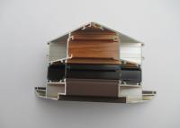 China Brown Wood Grain Aluminium Sliding Door Profiles Powder Coating 6063 Alloy 0.7-10mm Thickness for sale