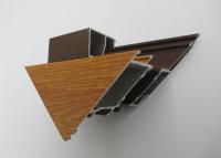 China Brown Wood Grain Aluminium Sliding Door Profiles Powder Coating 6063 Alloy 0.7-10mm Thickness for sale